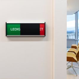 Strato - Ledig / Optaget Skilte i str. 56x150mm (Dansk Version)